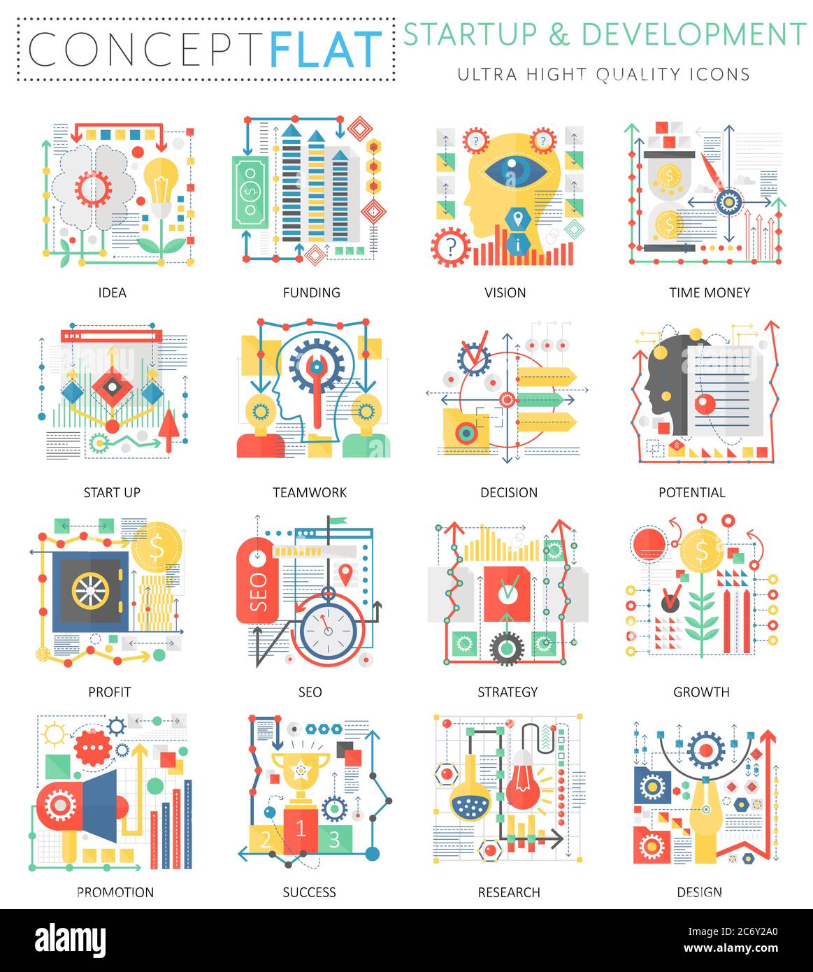 Infographics mini concept startup and development, computer protection icons for web. Premium ...