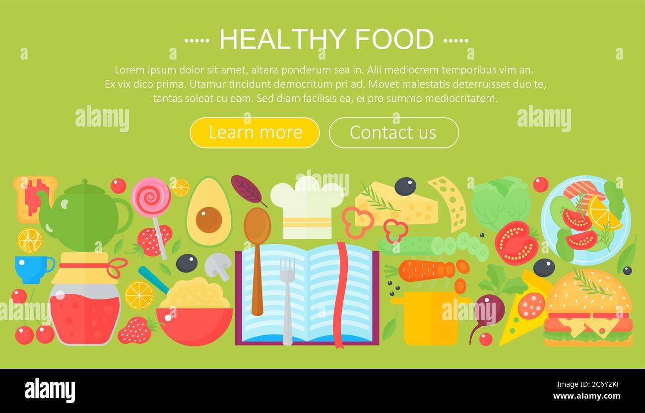Cooking collection, healthy food infographics template design, web ...