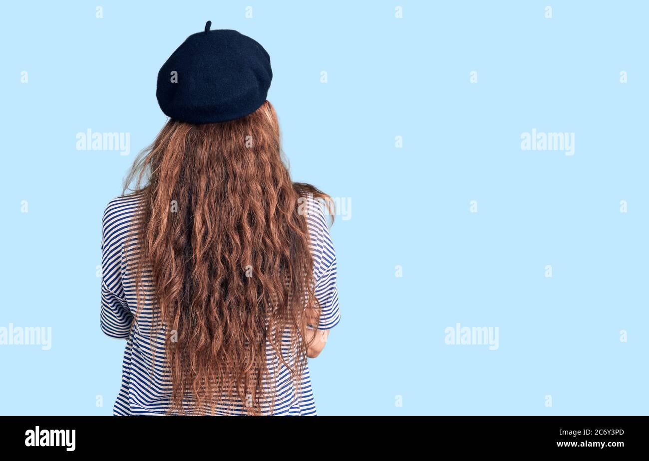 Woman beret rear view hi-res stock photography and images - Alamy