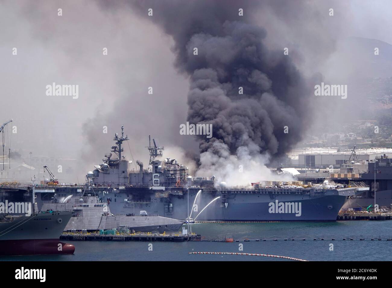 San Diego, California, USA. 12th July, 2020. Smoke billows from the the ...