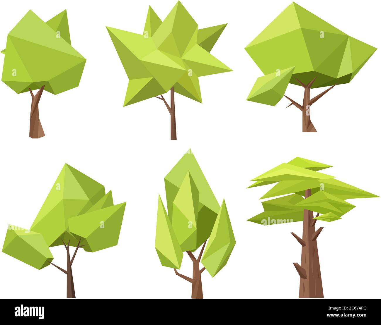 The different conceptual green trees with the angles vector ...