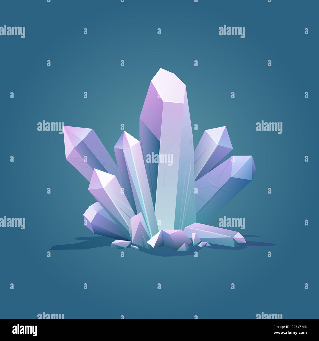 Quartz geometric crystal. Luxury color ice Crystal vector illustration ...