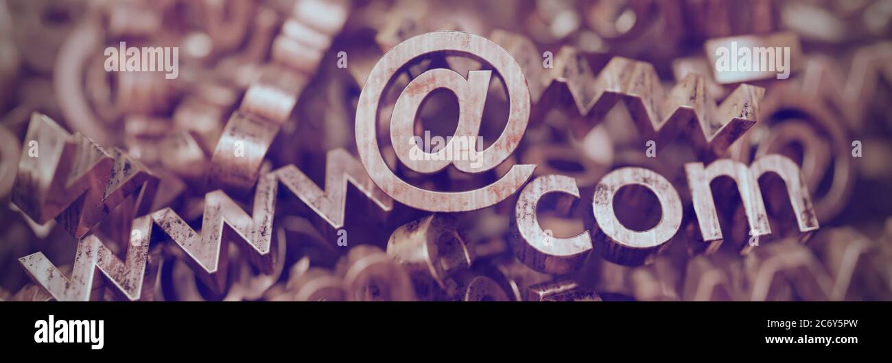 Random pile of common internet nomenclatures in old copper style Stock ...