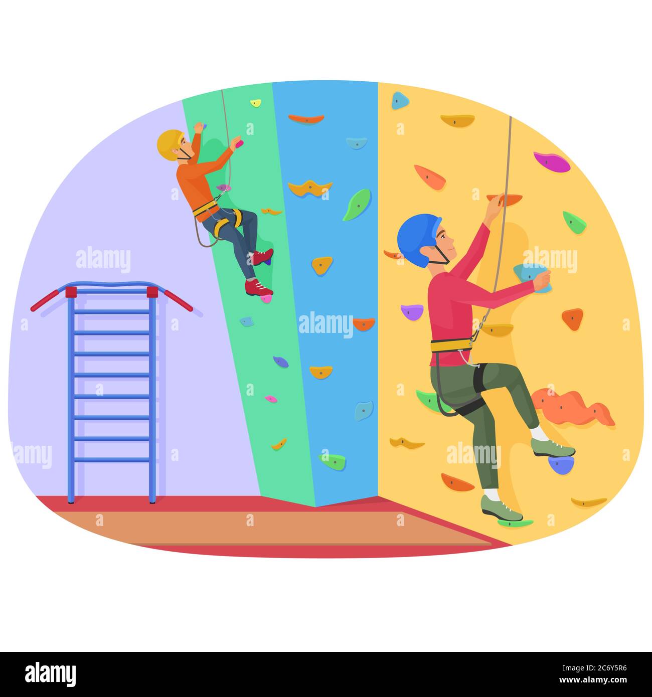 People climbing on rock Stock Vector Images - Alamy