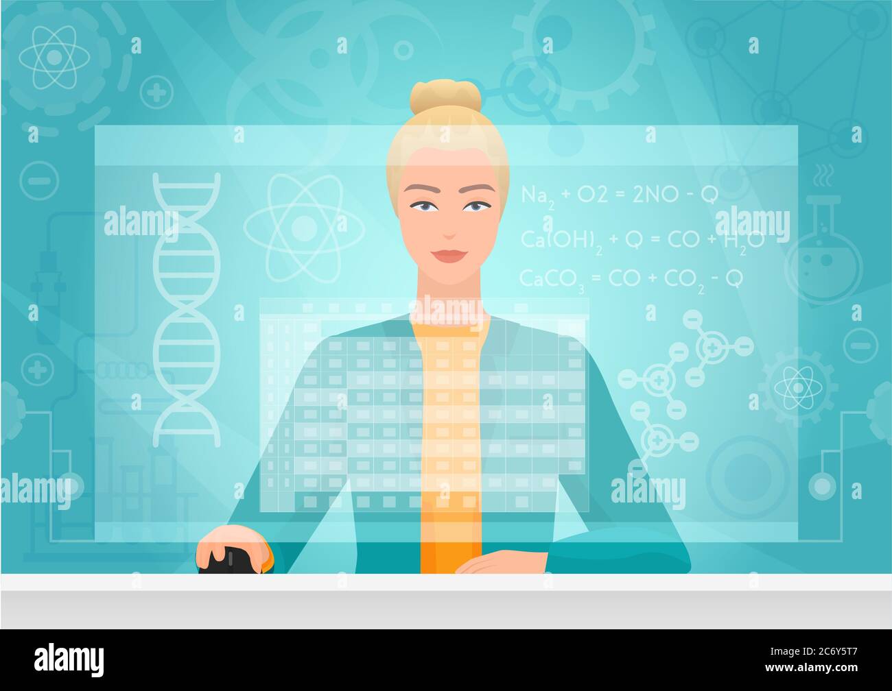 Science genetics female scientist Stock Vector Images - Alamy