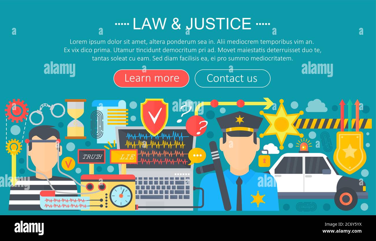 Law and justice design concept with justice icons infographics template ...