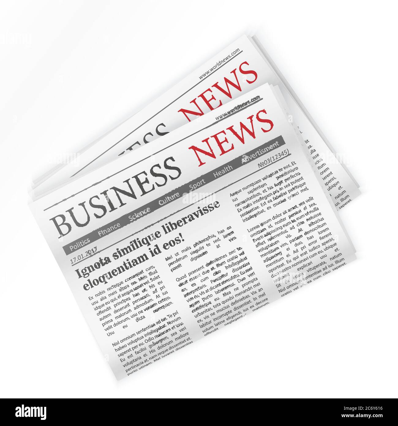 Daily news newspaper roll white Stock Vector Images - Alamy