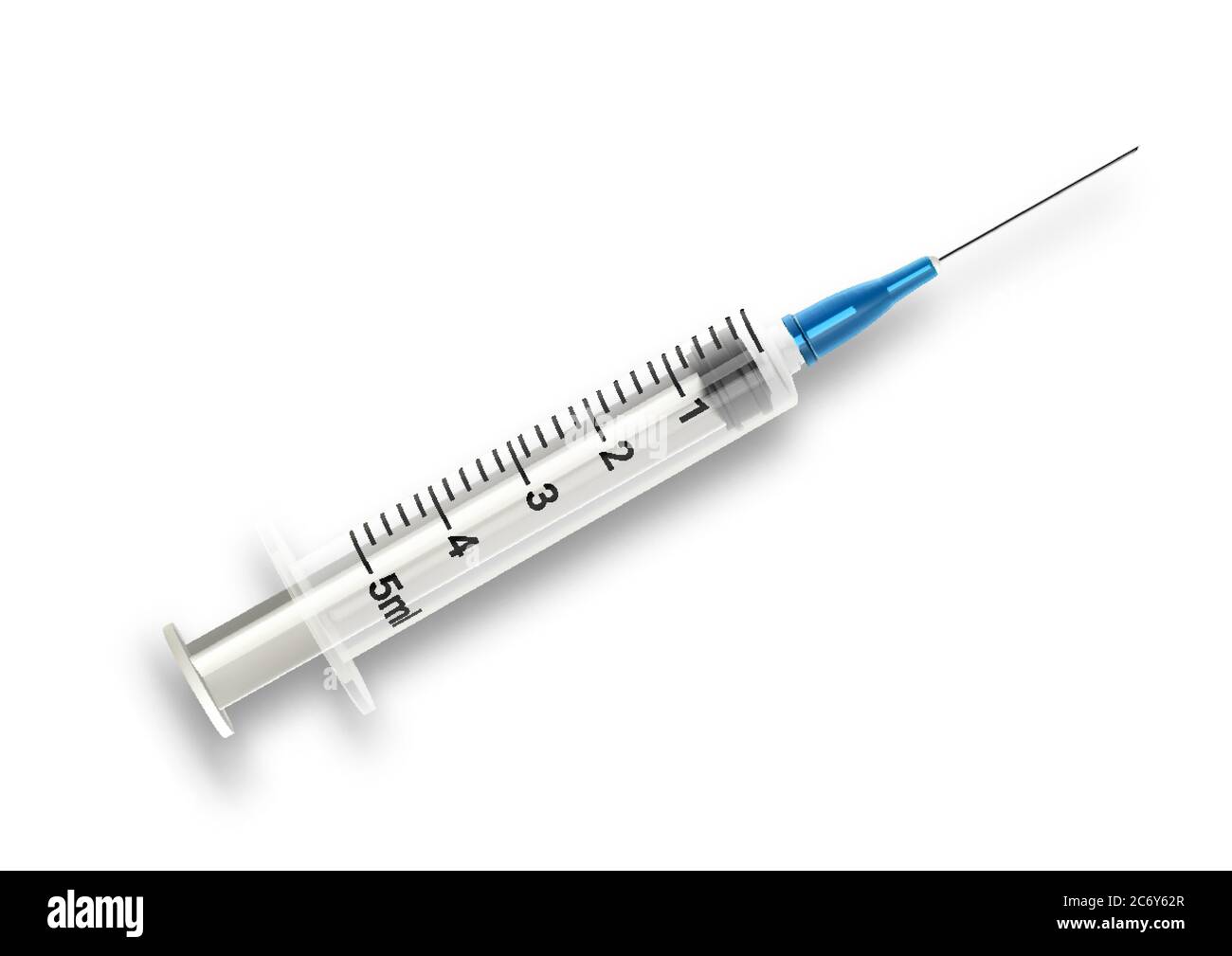 3d realistic white medical syringe. Design template on white background ...