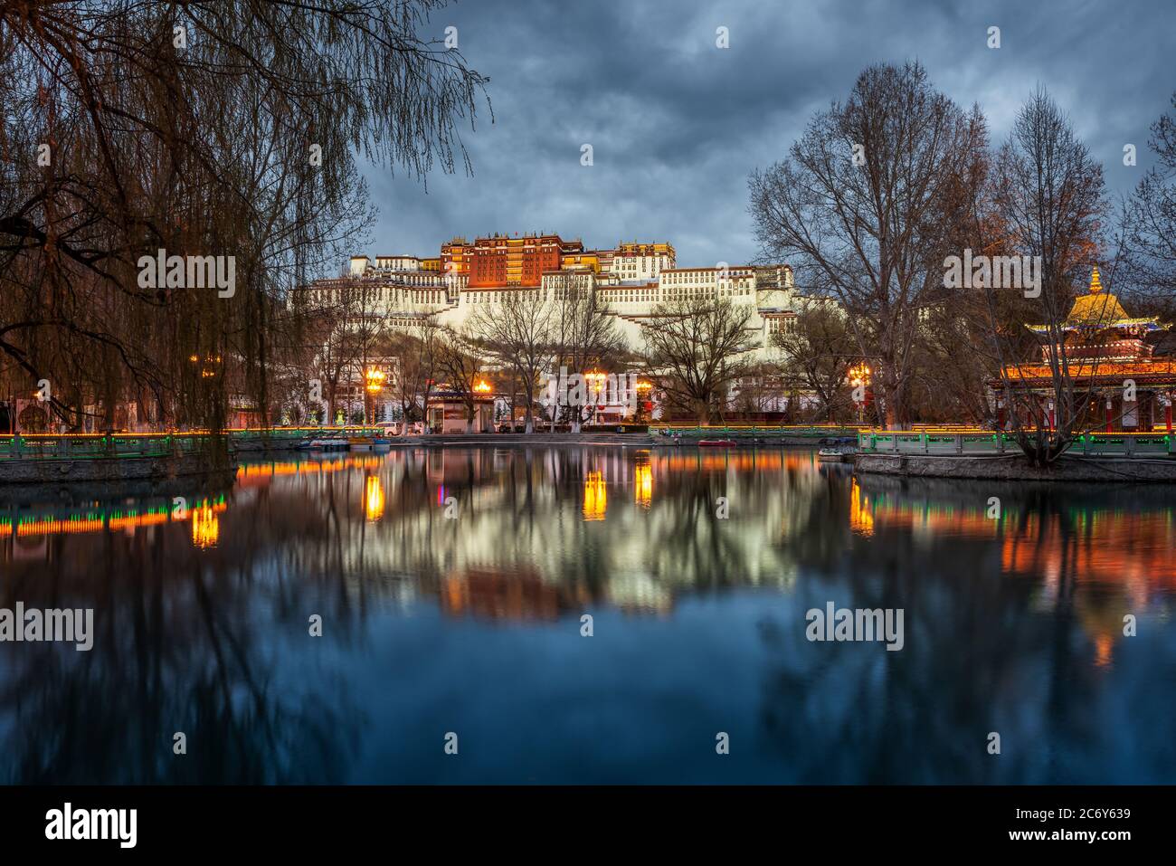 Potala palace and lhasa night view hi-res stock photography and images ...