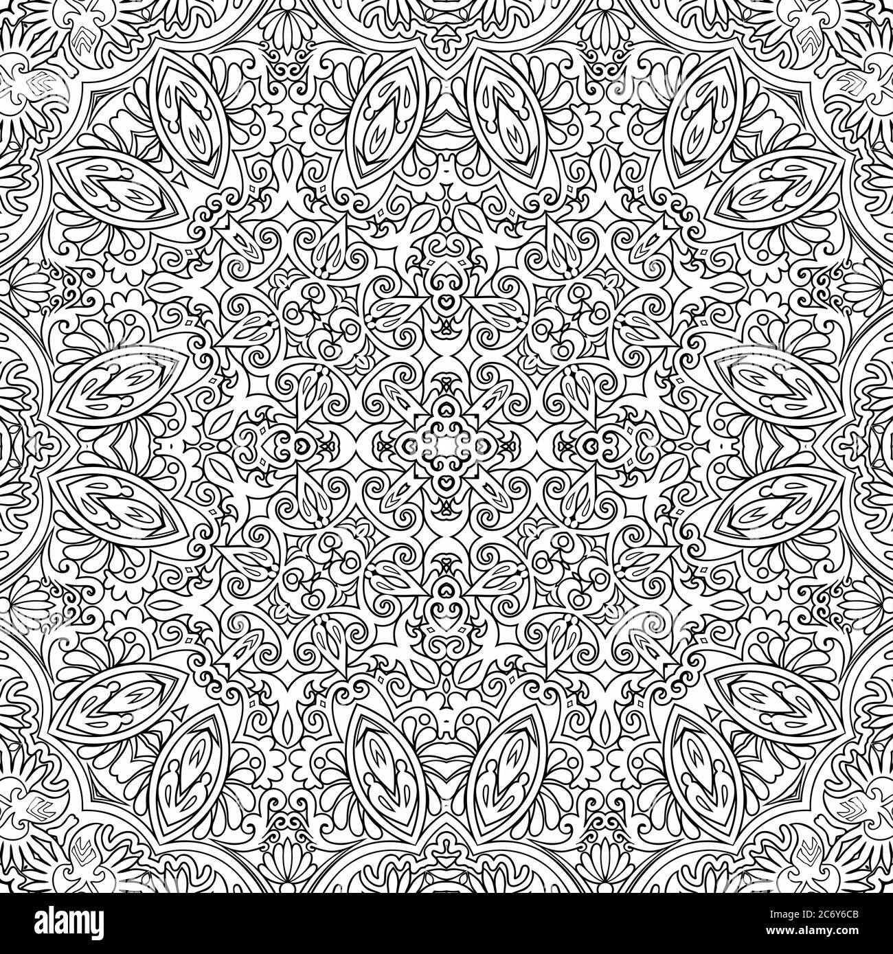 Vector ethnic line art hand drawn background Stock Vector Image & Art ...