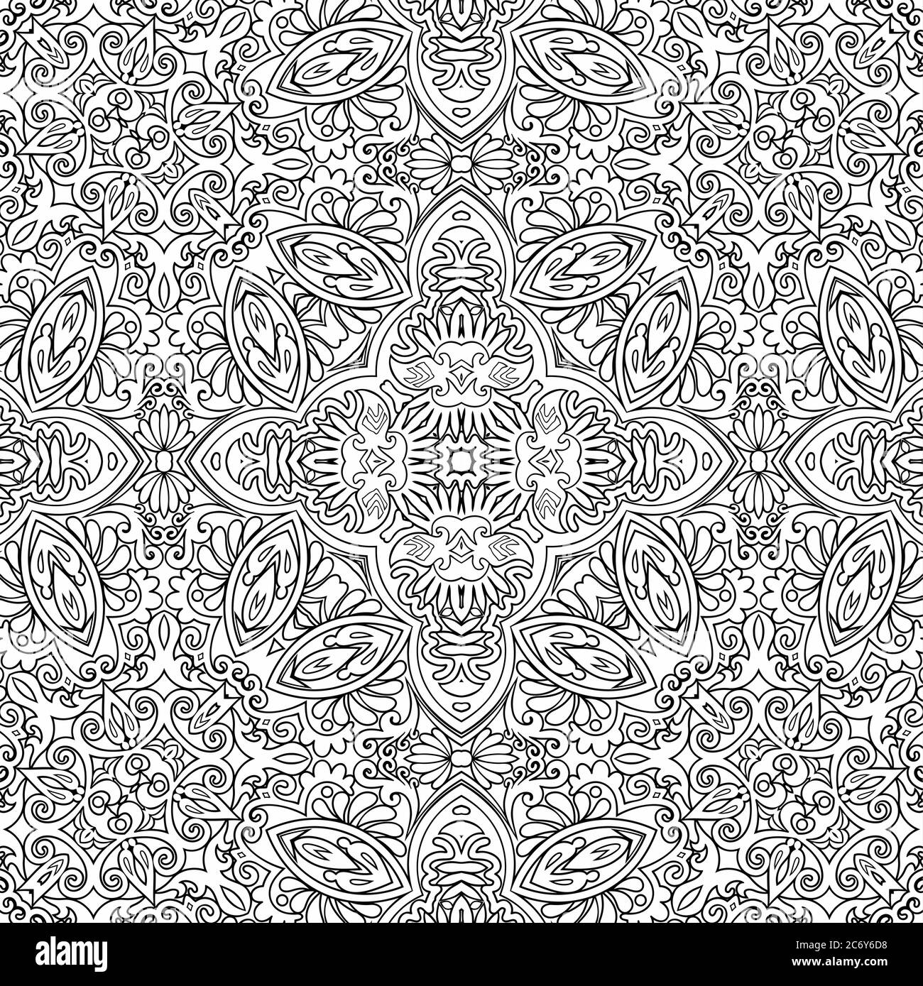 Vector ethnic line art hand drawn background Stock Vector Image & Art ...
