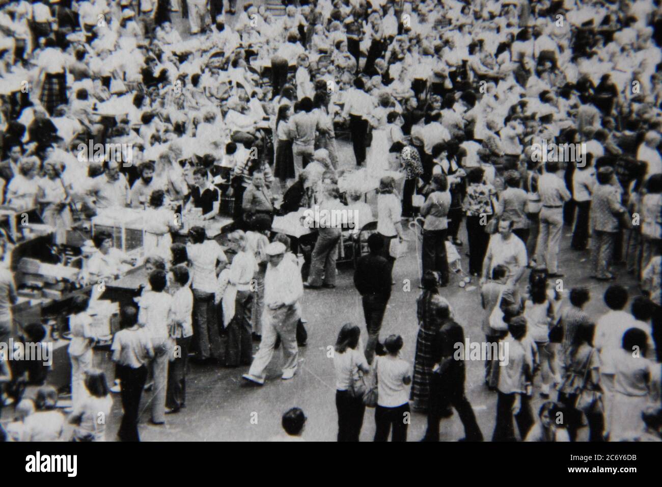 Fine 70s vintage black and white lifestyle photography of a mass of ...