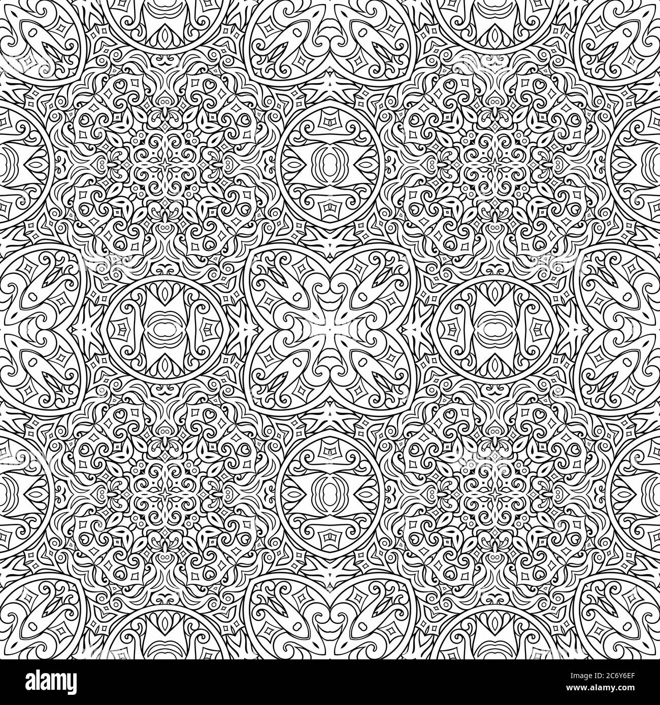 Vector ethnic line art hand drawn background Stock Vector Image & Art ...