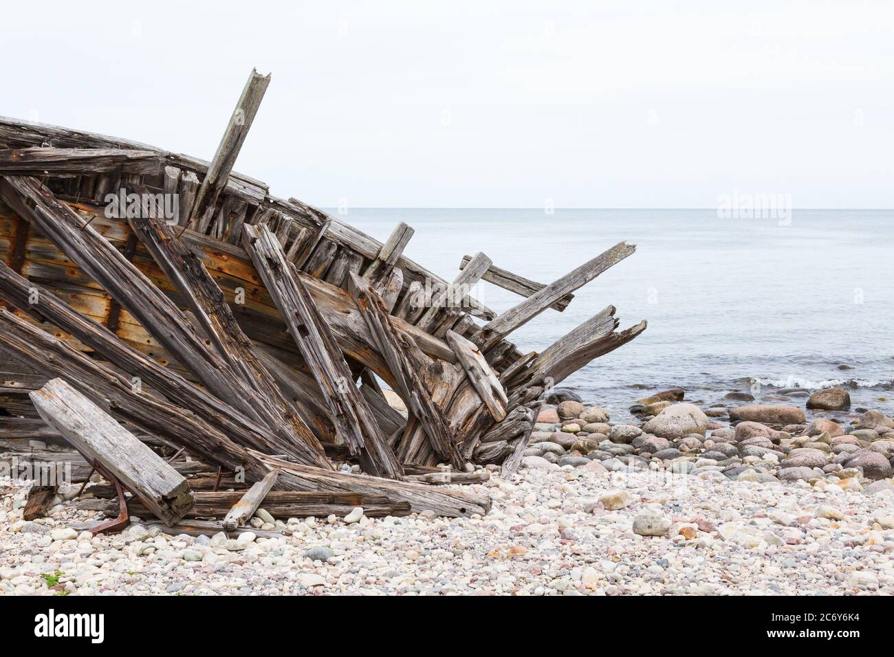Old shipwreck on a beach Stock Photo - Alamy
