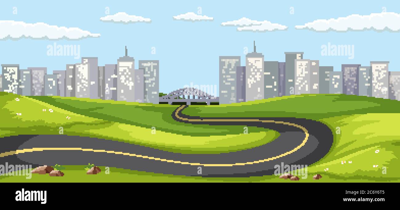 Road to the big city illustration Stock Vector Image & Art - Alamy