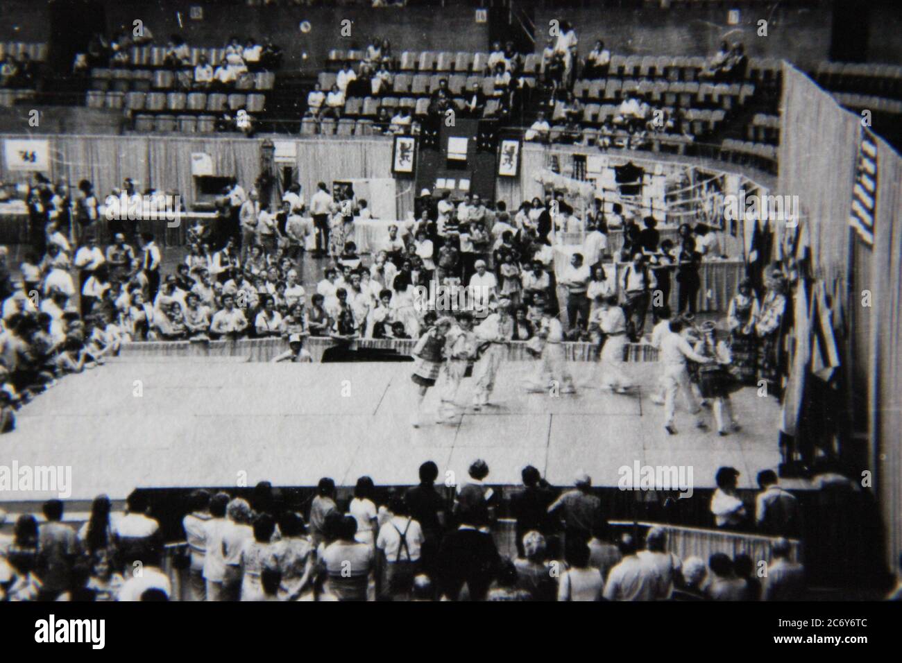 Fine 70s vintage black and white lifestyle photography of a stage show ...