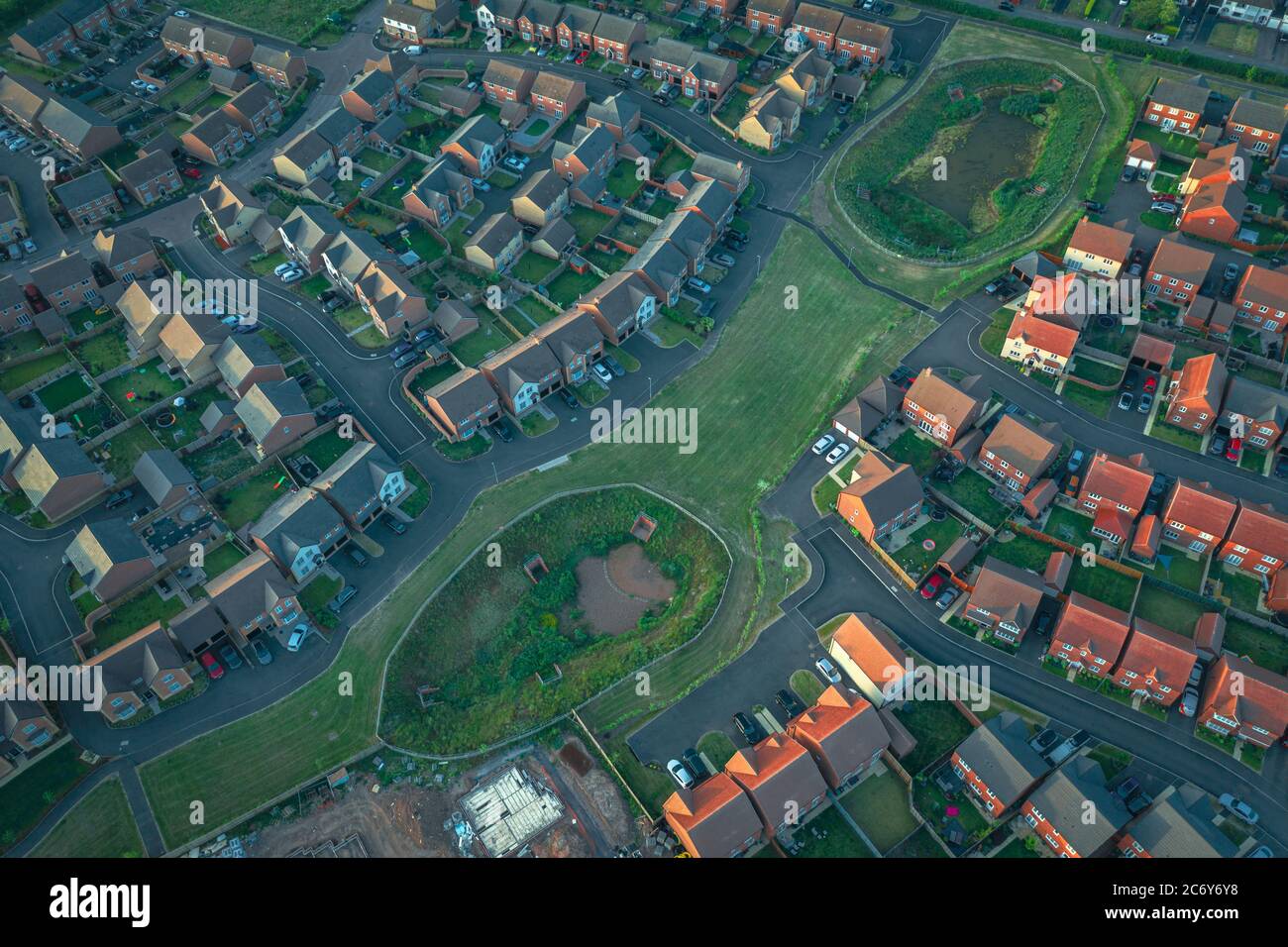 Aerial view residential area with greenery hi-res stock photography and ...