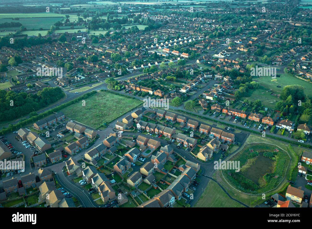 Aerial view houses in rural hi-res stock photography and images - Alamy
