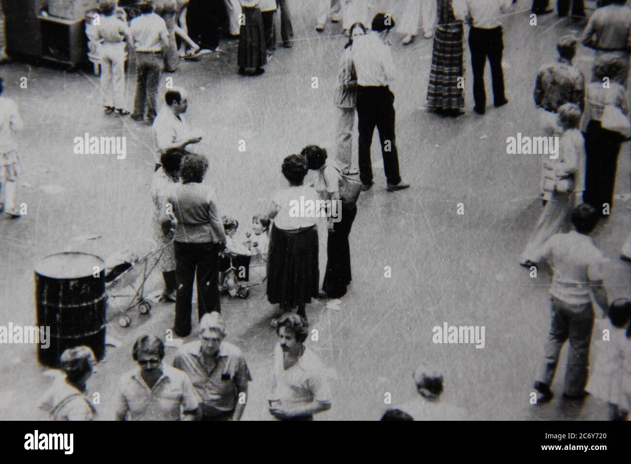 Fine 70s vintage black and white lifestyle photography of a mass of ...