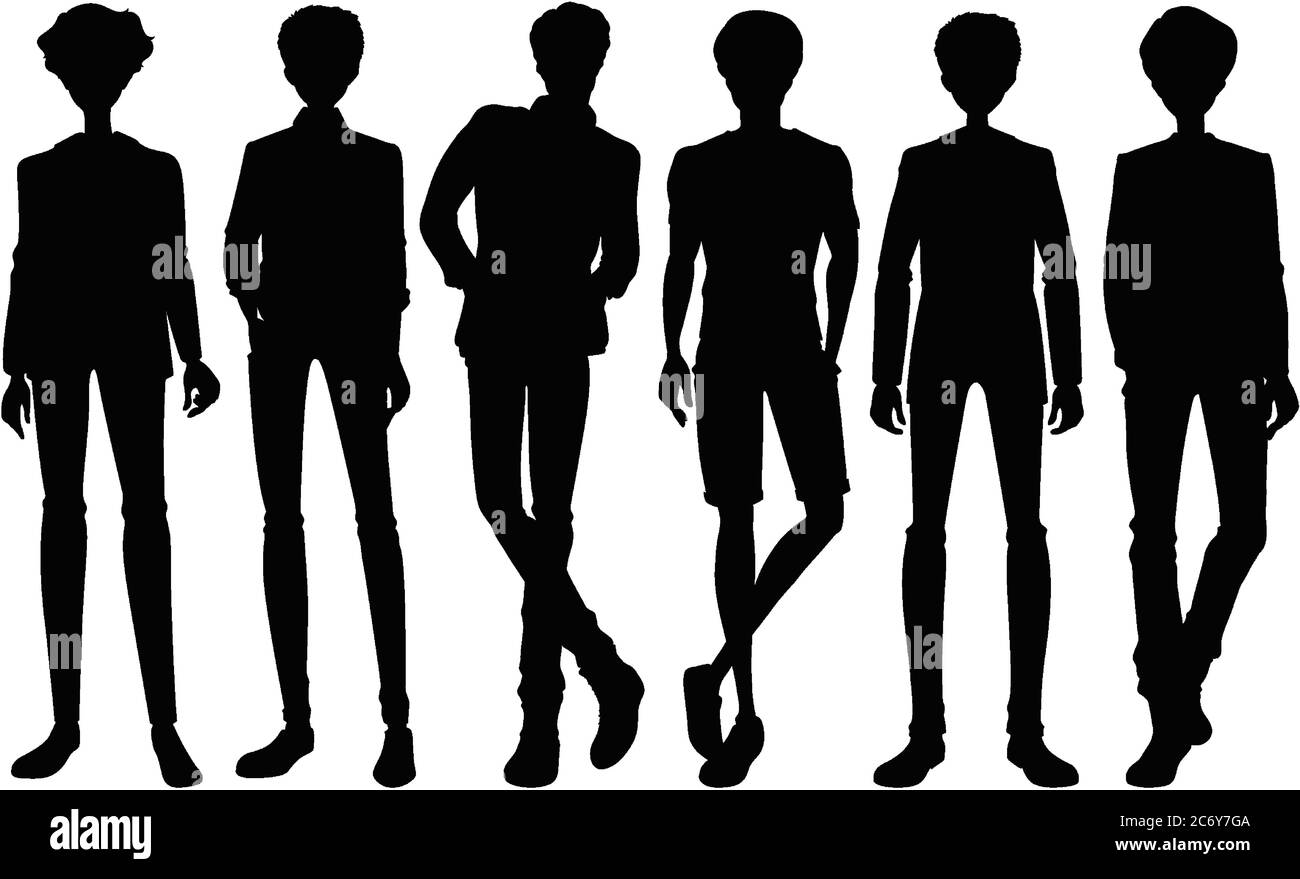 Set of silhouette male character illustration Stock Vector Image & Art ...
