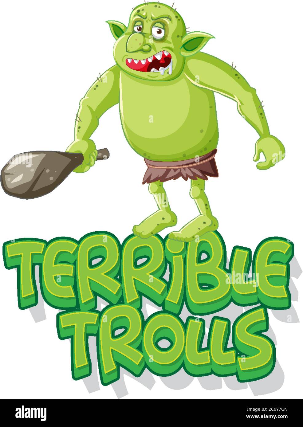 Terrible trolls logo on white background illustration Stock Vector ...