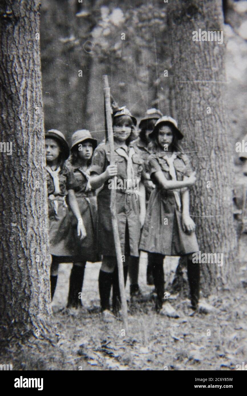 Fine 70s vintage black and white lifestyle photography of a bunch of ...