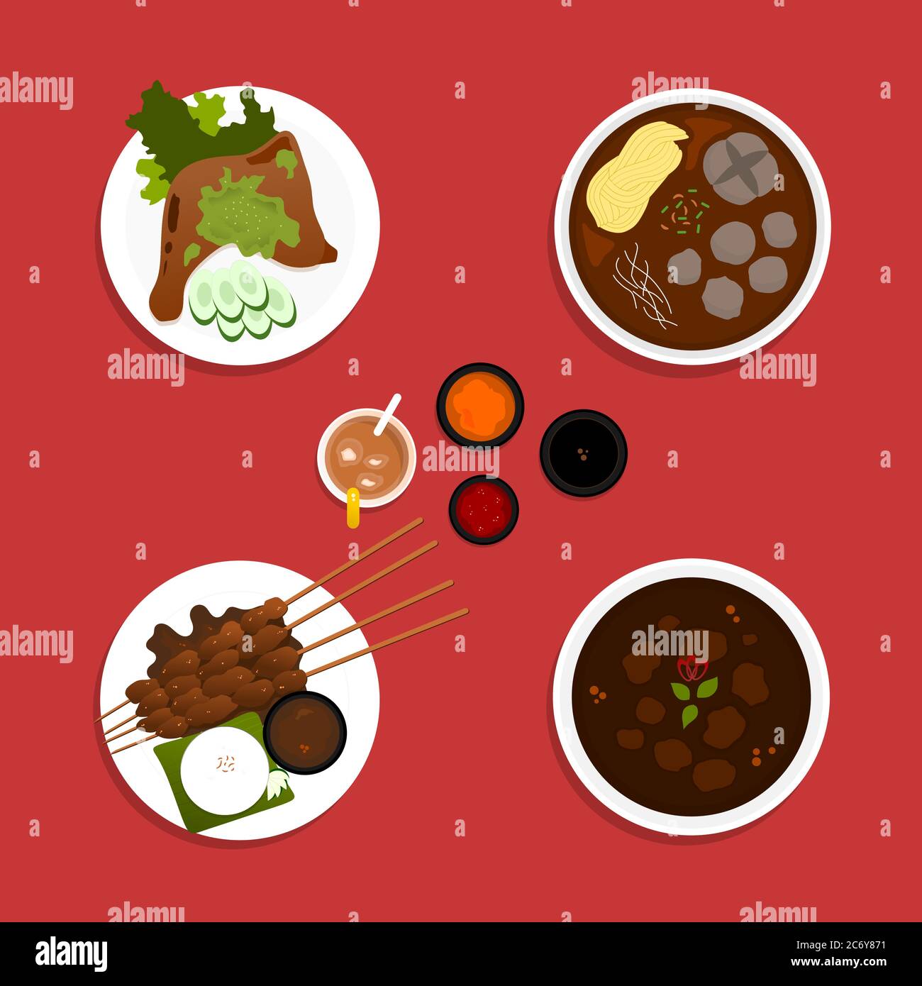 Indonesian Food Festival Illustration Collection Set Stock Vector Image And Art Alamy 