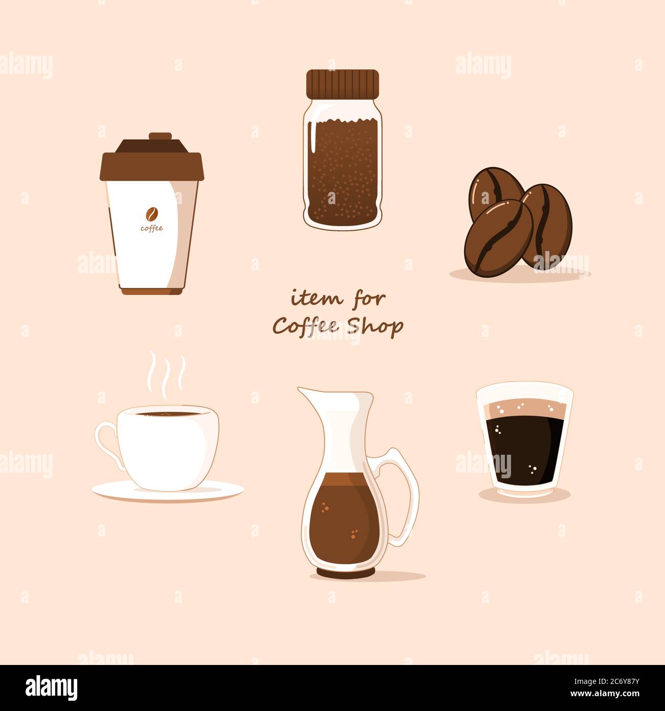 coffee collection flat vector Stock Vector Image & Art - Alamy