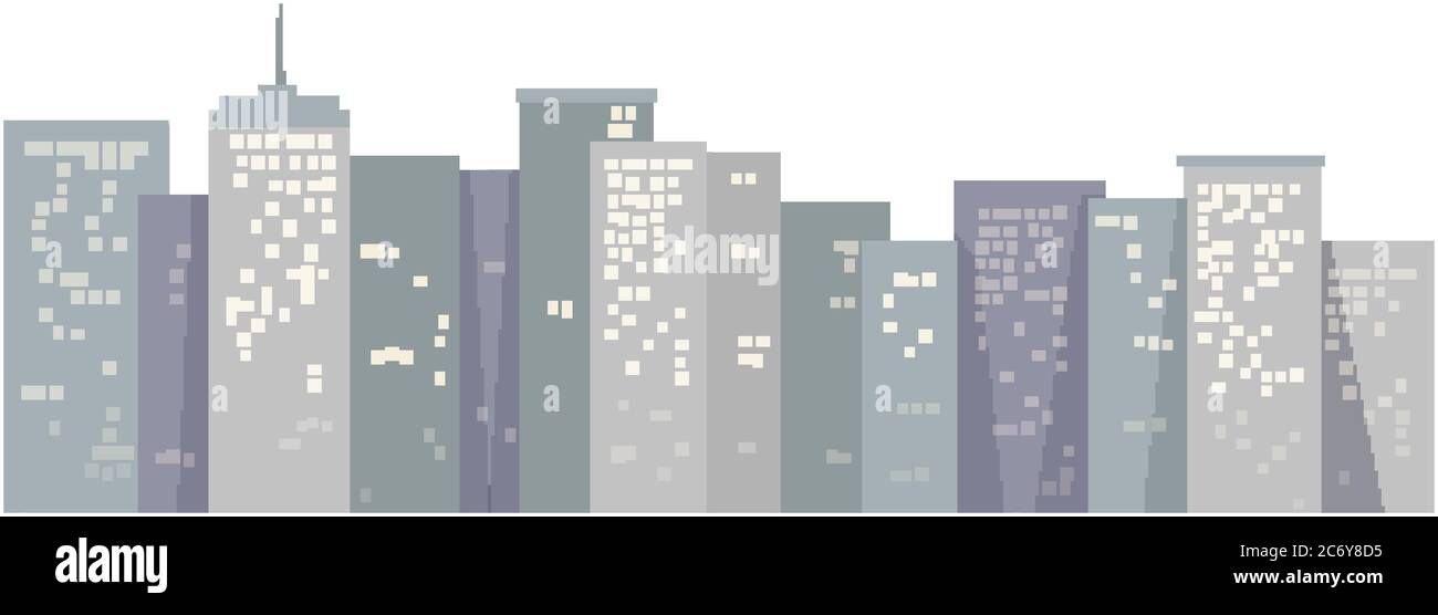 Big buildings cartoon style scene illustration Stock Vector Image & Art ...
