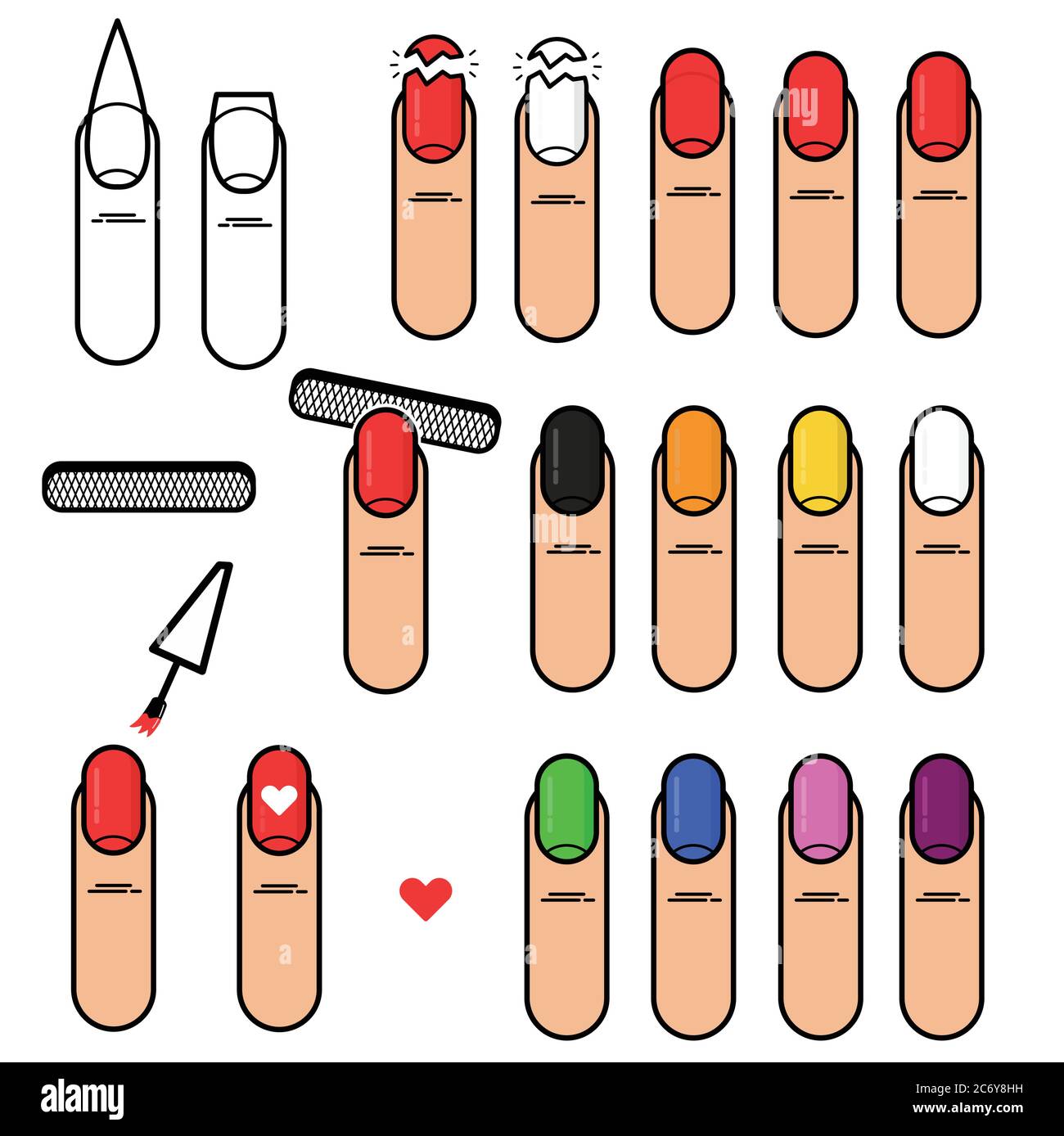 Nail colors Stock Vector Images - Alamy