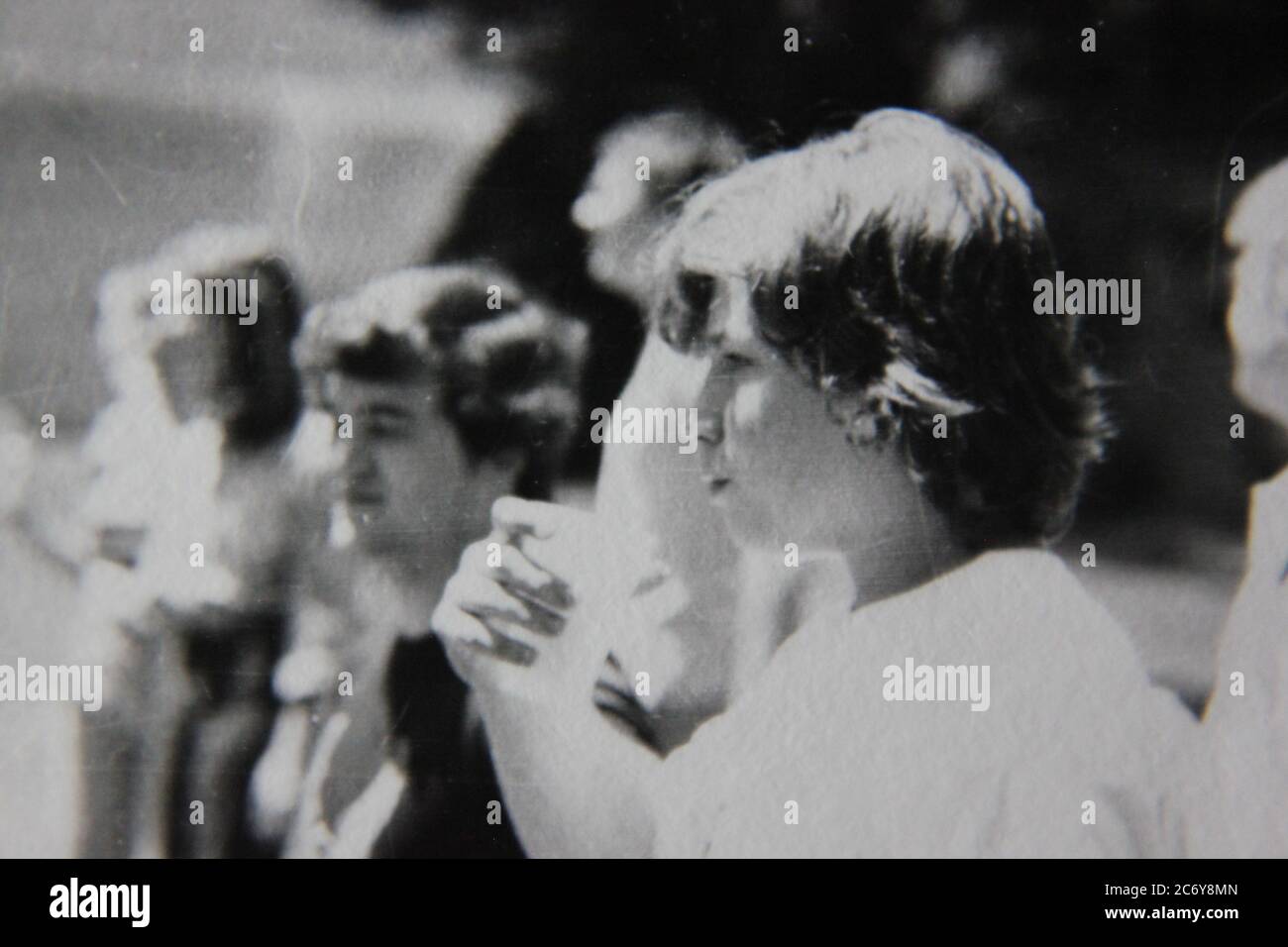 Fine 70s vintage black and white lifestyle photography of a friendly ...