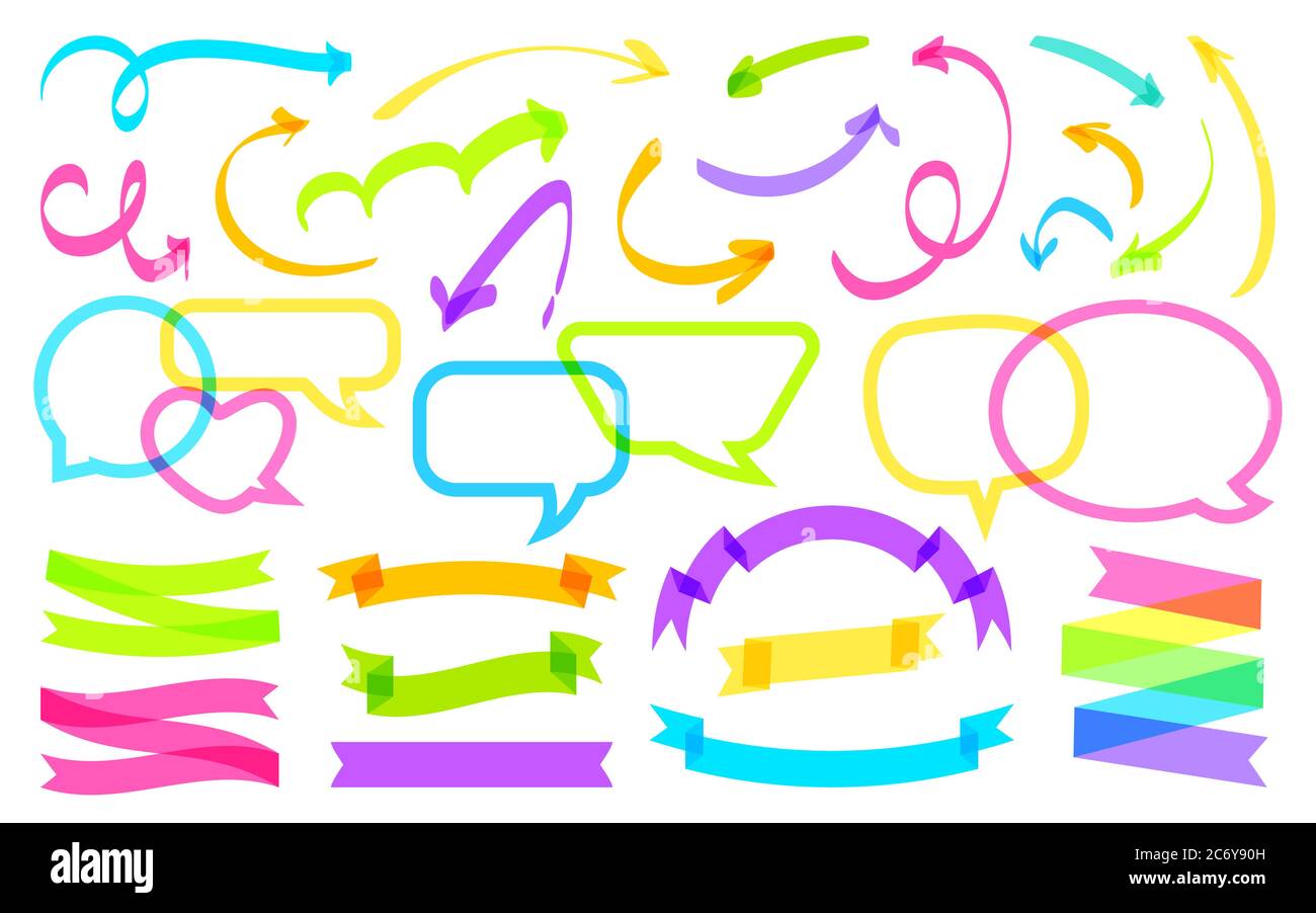 Colorful overprint frame banner. Overlapping color comic speech bubble ...