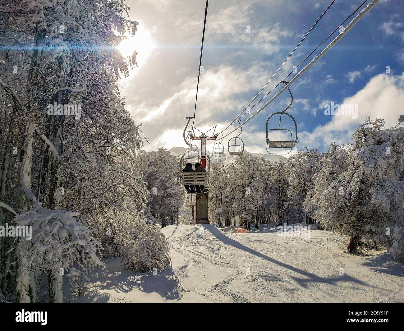 Chair lift at ski resort Stock Photo - Alamy