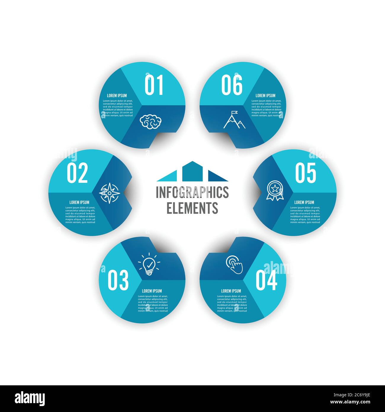 Six parts Stock Vector Images - Alamy