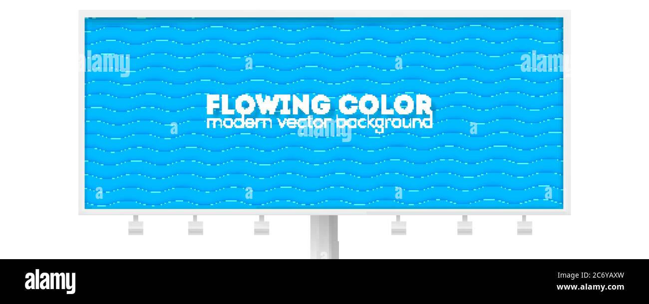 Billboard with abstract vector wavy background isolated on white ...
