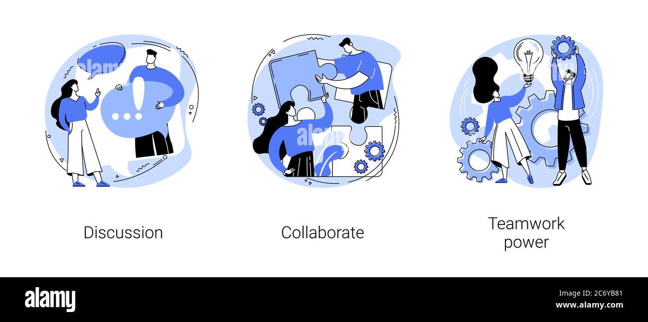 Effective team-working abstract concept vector illustrations Stock ...