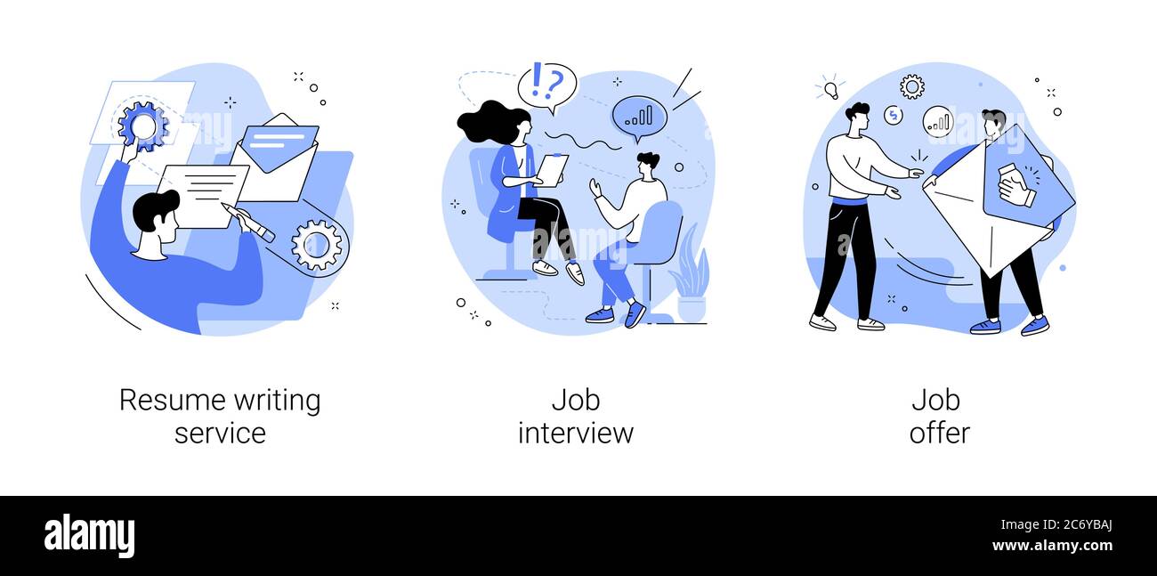 Employment process abstract concept vector illustrations Stock Vector ...