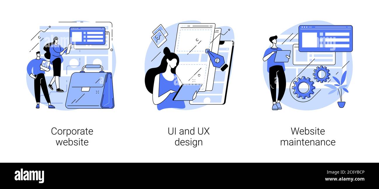 Corporate website abstract concept vector illustrations Stock Vector ...