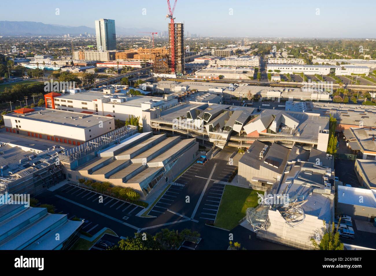 Aerial view of Hayden Tract with new Wrapper tower under construction ...