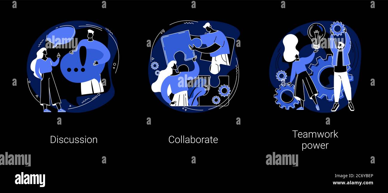 Effective team-working abstract concept vector illustrations Stock ...