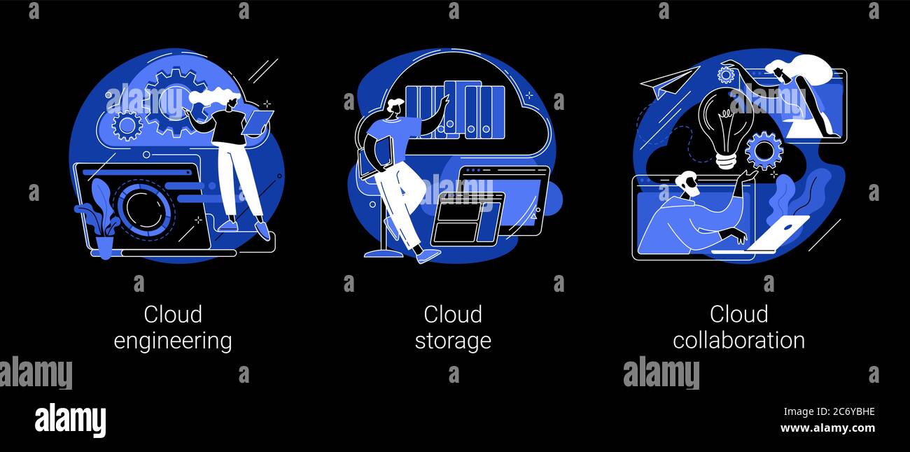 Cloud Based Computing Abstract Concept Vector Illustrations Stock Vector Image And Art Alamy