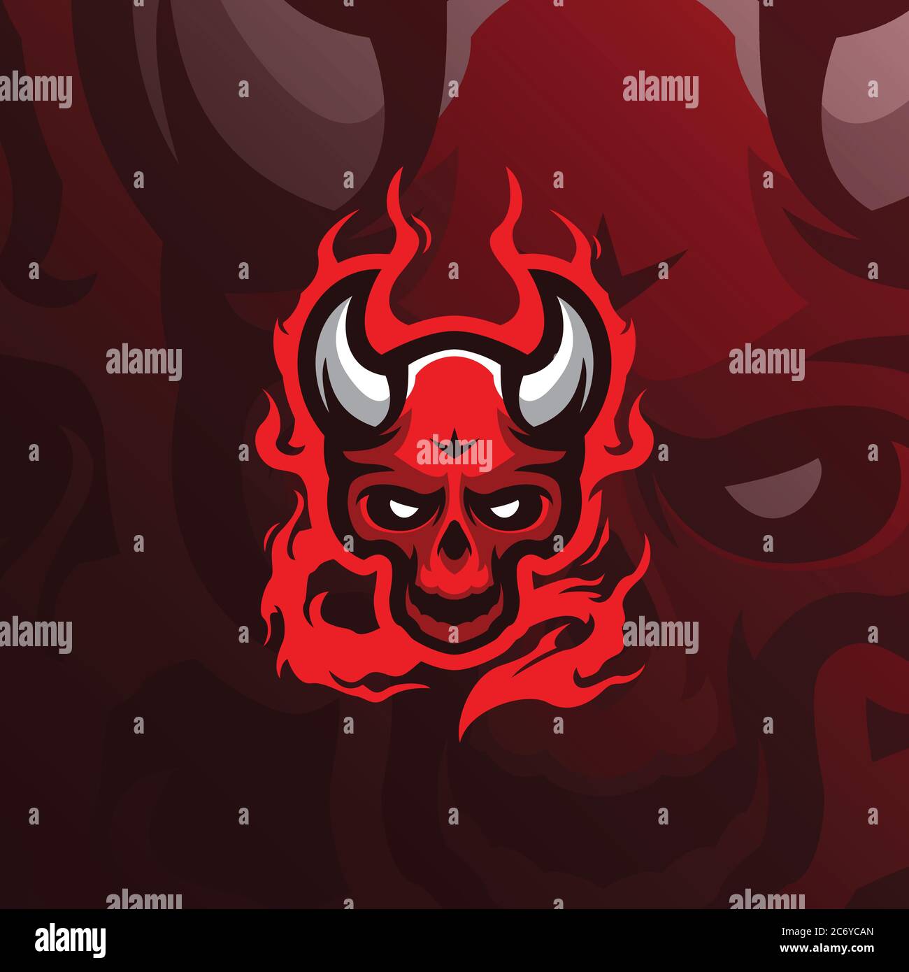 skull devil mascot logo design vector with modern illustration concept ...