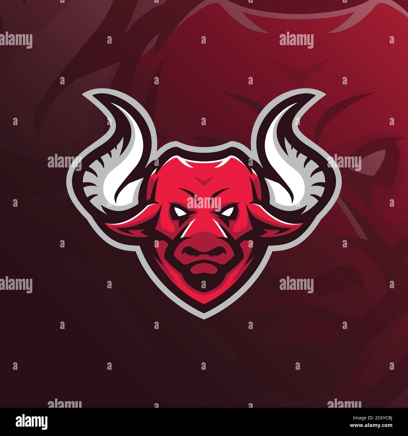 bull mascot logo design vector with modern illustration concept style ...