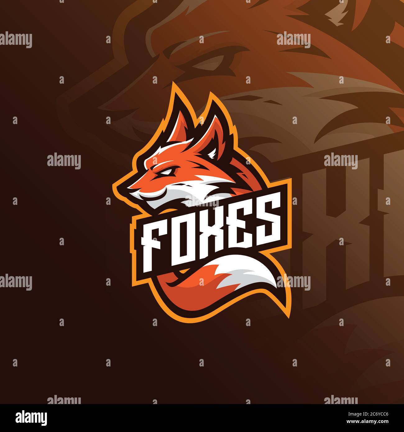 Fox Unit Logo Sjabloon Soccer Football Sport Club Fox Logo