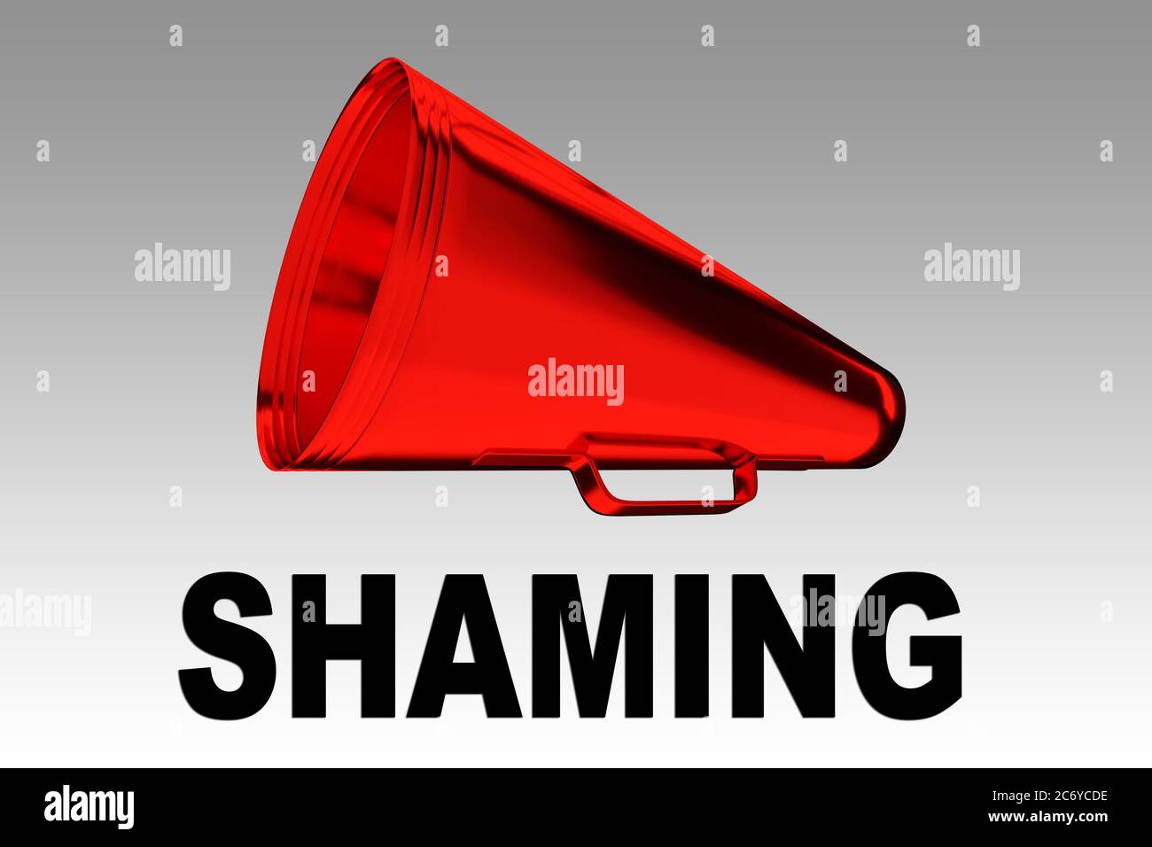 3D illustration of SHAMING under a loudspeaker Stock Photo - Alamy