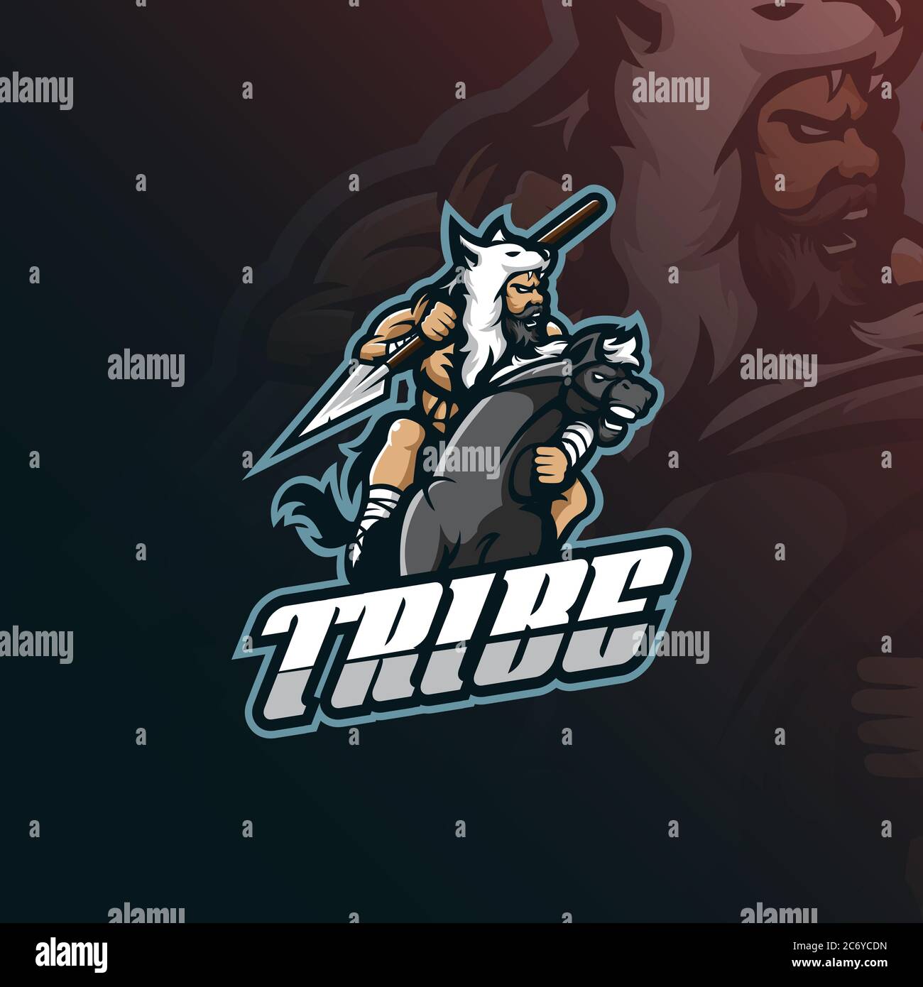 tribe mascot logo design vector with modern illustration concept style ...