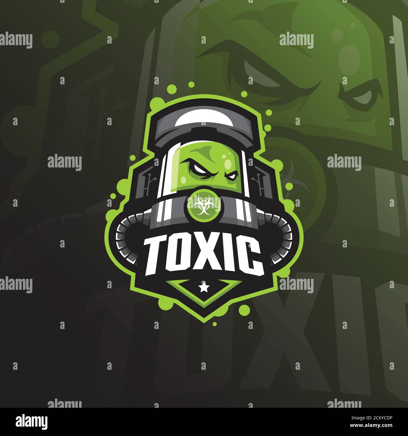 toxic mascot logo design vector with modern illustration concept style ...