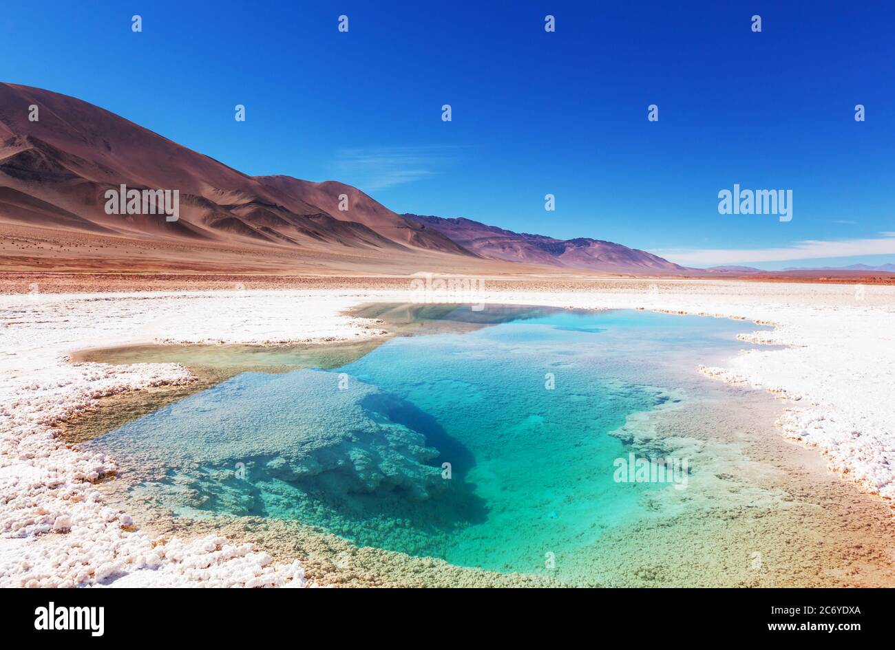 Salt water pool in Salinas Grandes Salt Flat - Jujuy, Argentina ...