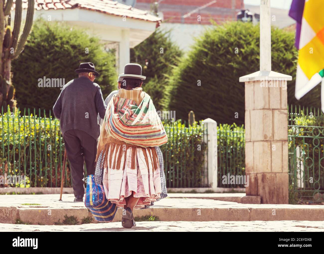 Peruvian people in city street Stock Photo - Alamy