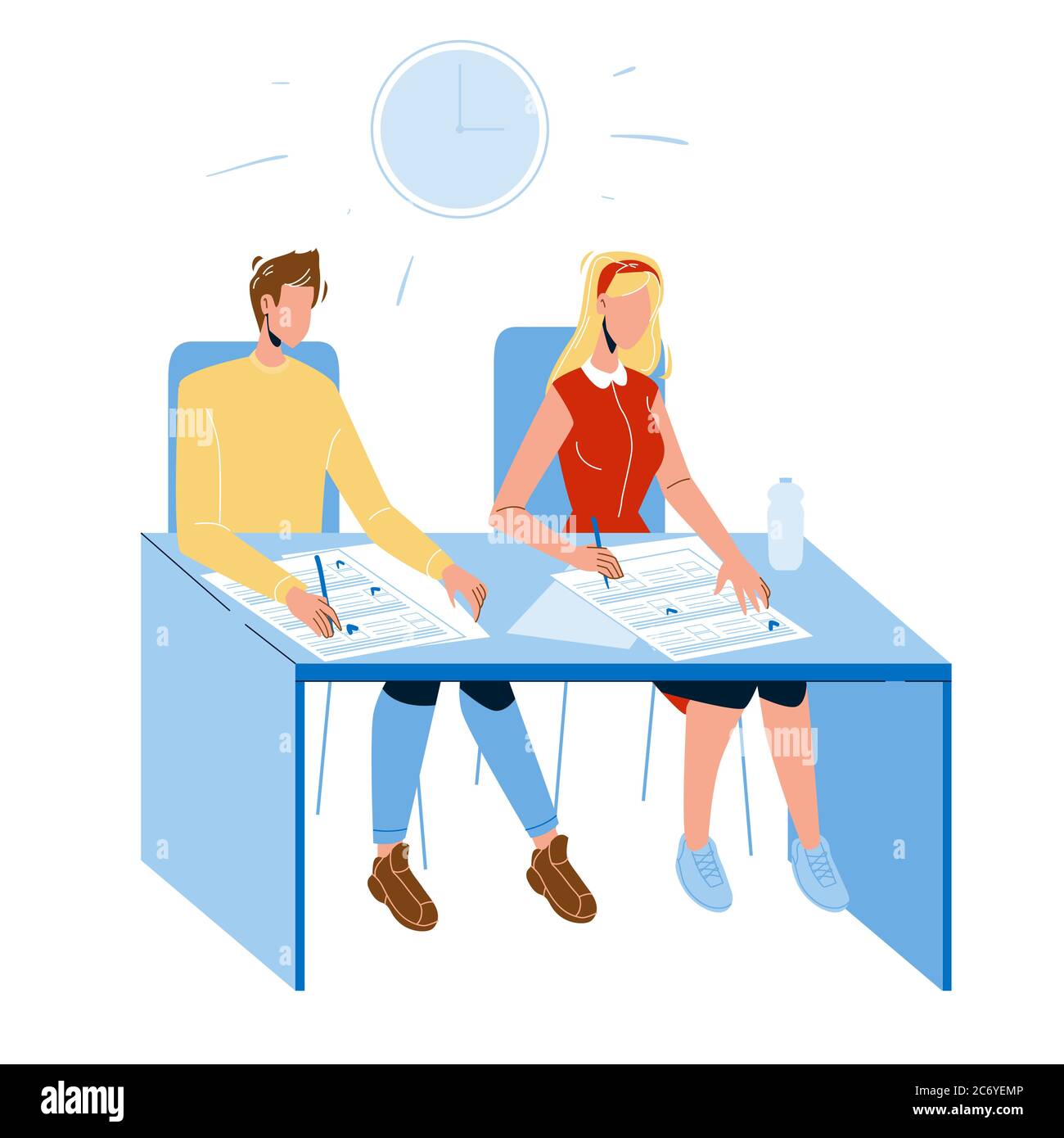 Student Exam Write On Paper Answer Sheet Vector Stock Vector Image ...